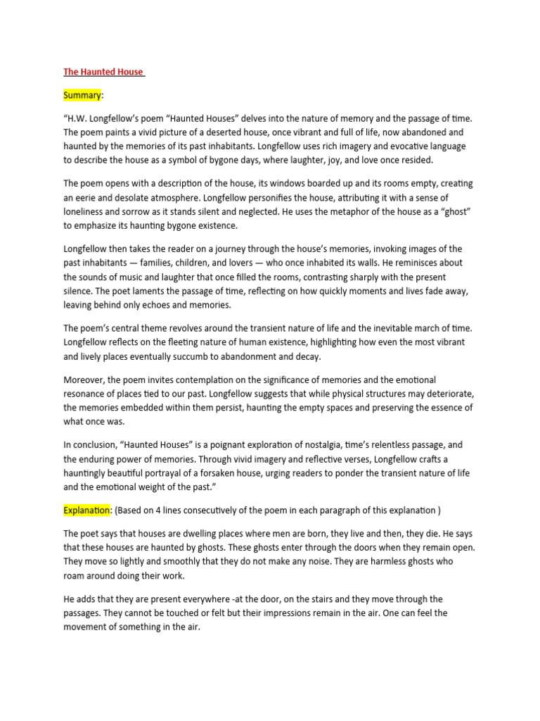 The Haunted House | PDF | Ghosts | Thought