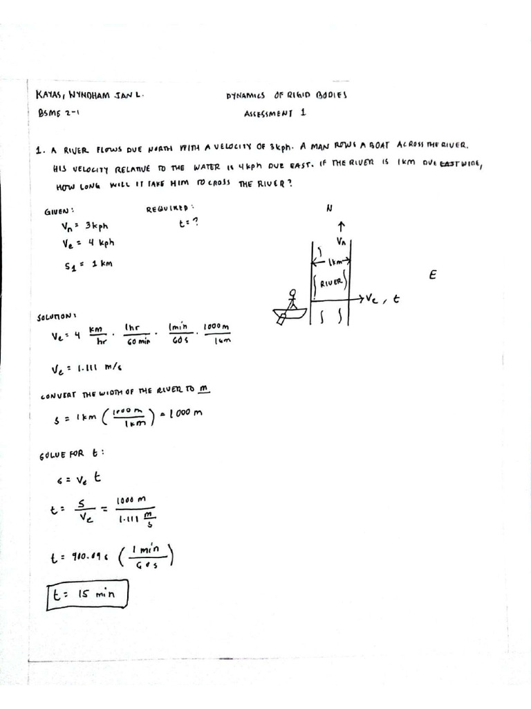 Dynamics of Rigid Bodies - Assessment 1 | PDF