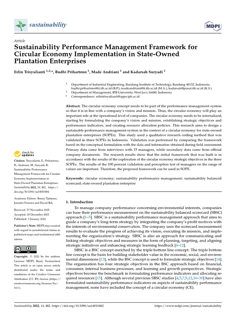 Sustainability Performance Man | PDF | Strategic Management ...