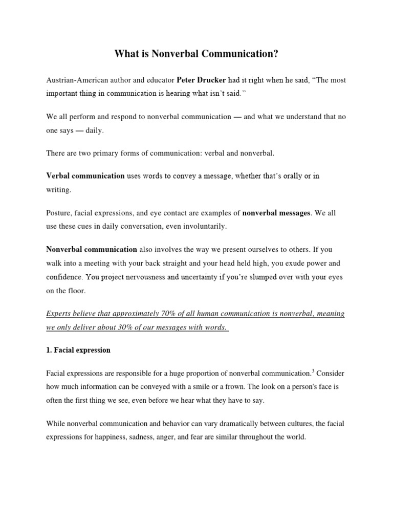 Non Verbal Communication | PDF | Nonverbal Communication | Communication