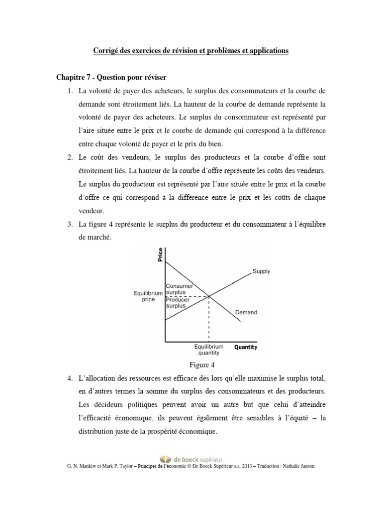 Exercices corrigés sur l'offre et la demande | PDF | Offre et demande ...