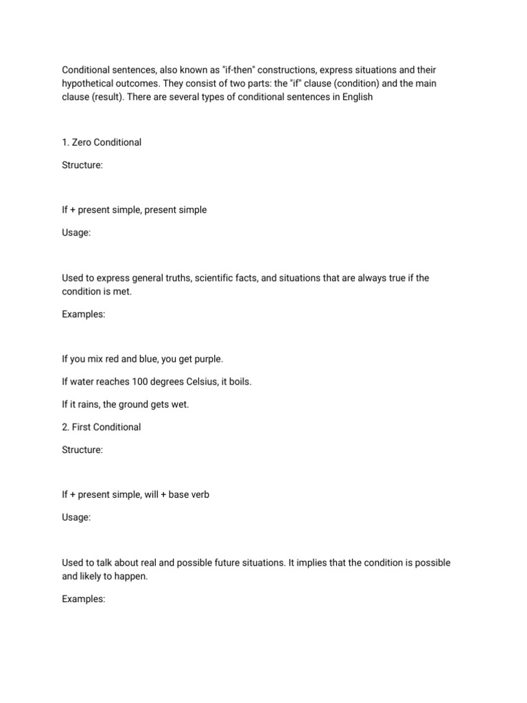 Conditional Sentence by Moses Msemwa | PDF | Linguistic Typology | Syntax