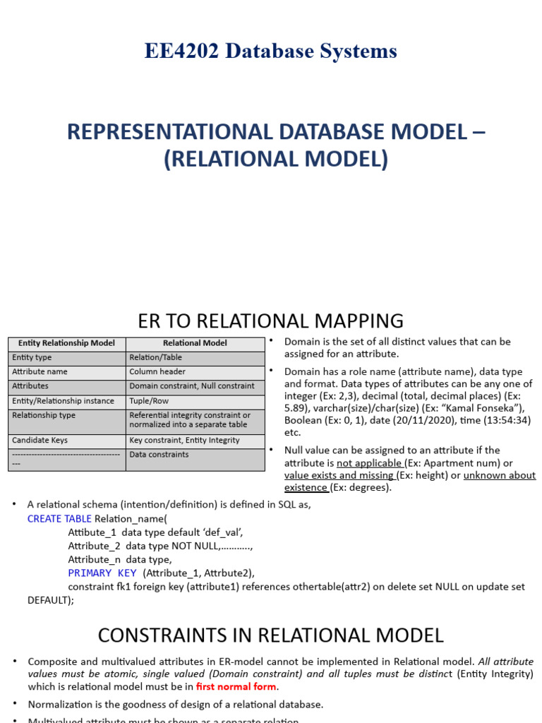 3 Relational Database Model | PDF | Relational Database | Relational Model