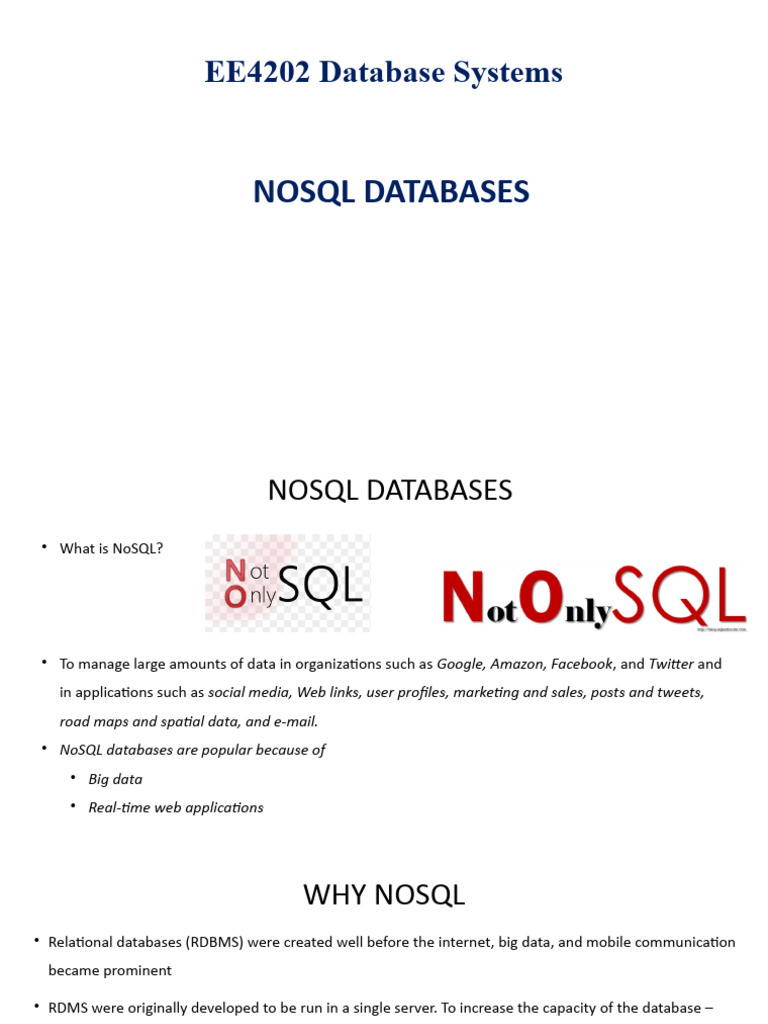 NoSQL Databases | Download Free PDF | Databases | Relational Database NoSQL Databases | Download Free PDF | Databases | Relational Database