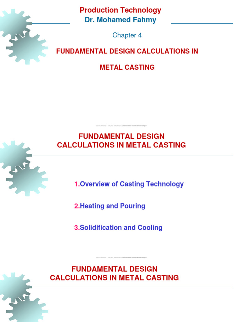 Lecture 4-Metal Casting | PDF | Physical Quantities | Physical Sciences