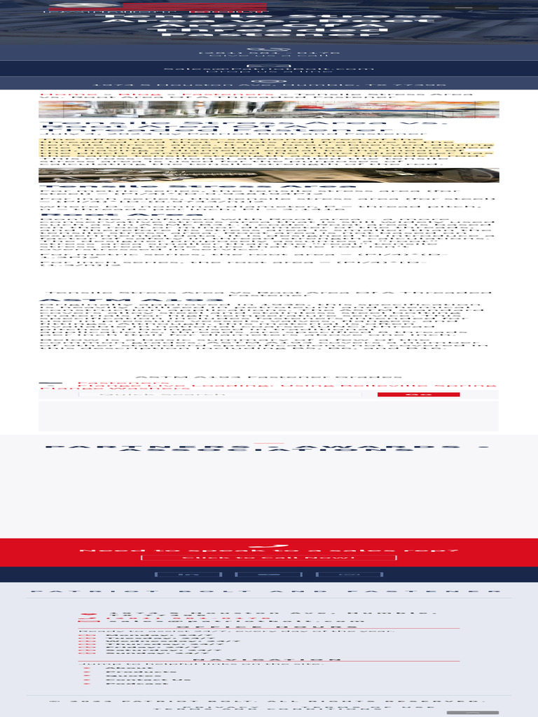 Tensile Stress Area vs. Root Area of A Threaded Fastener - Patriot Bolt ...