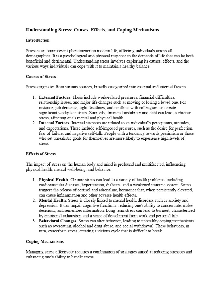 Understanding Stress | PDF | Stress (Biology) | Mental Health