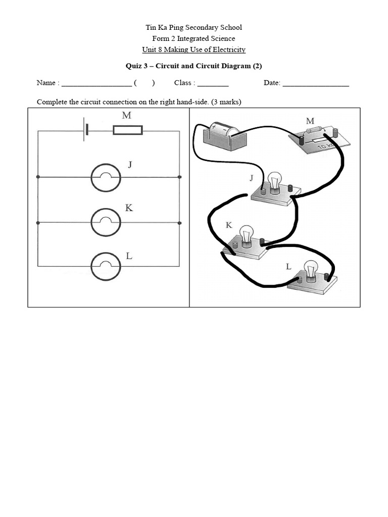 Form 2 Science Quiz: Circuit Diagrams | PDF
