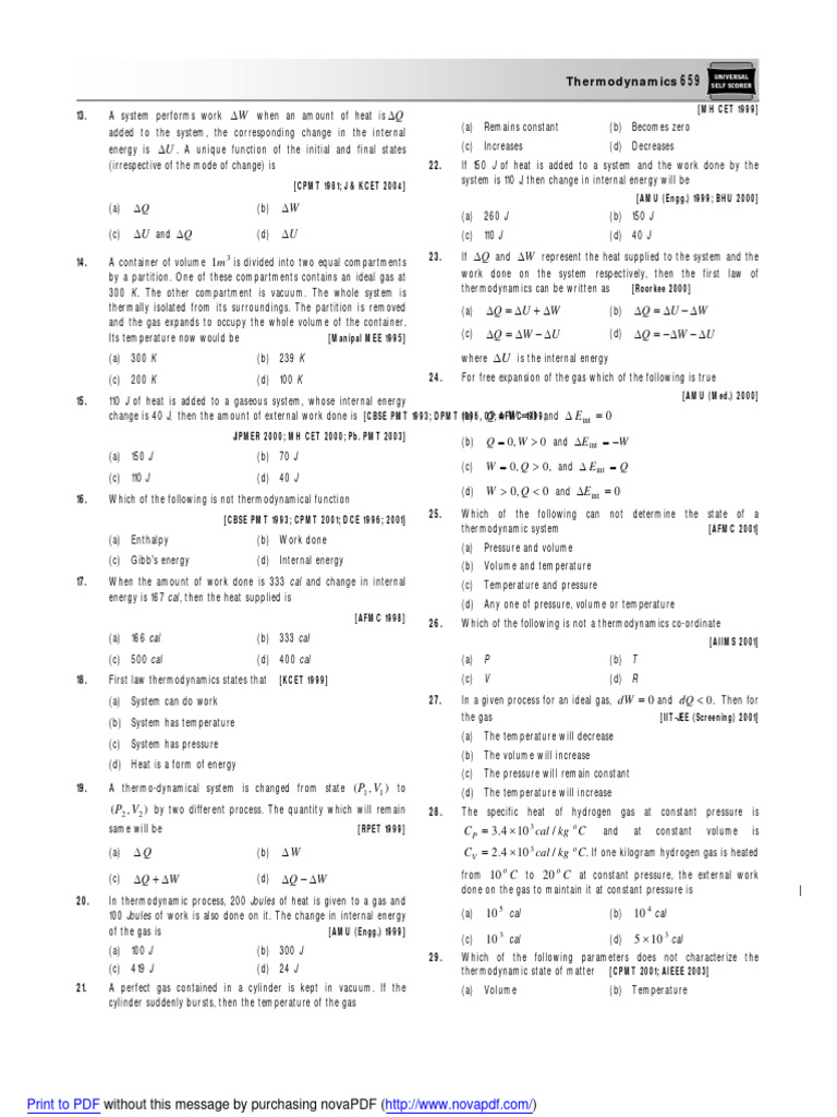 01-Assignment, Thermodynamics | PDF | Gases | Heat
