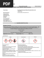 Msds-Sulphuric Acid H2so4 | PDF | Sulfuric Acid | Personal Protective ...