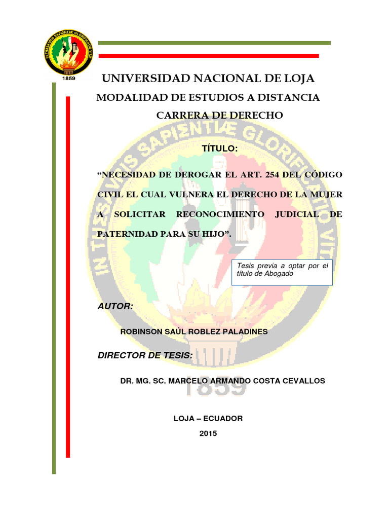 Derogar Art. 254: Derecho de Paternidad | PDF | Familia | Masculinidad