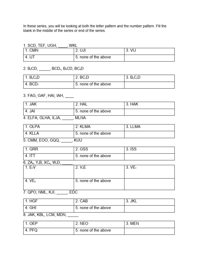 Letters Series | PDF | Science & Mathematics