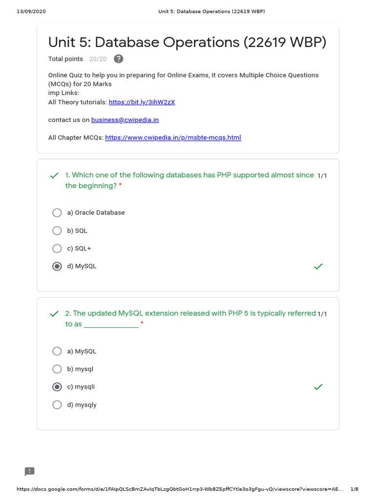 Unit 5 - Database Operations (22619 WBP) | PDF | Computing | Computer ... Unit 5 - Database Operations (22619 WBP) | PDF | Computing | Computer ...