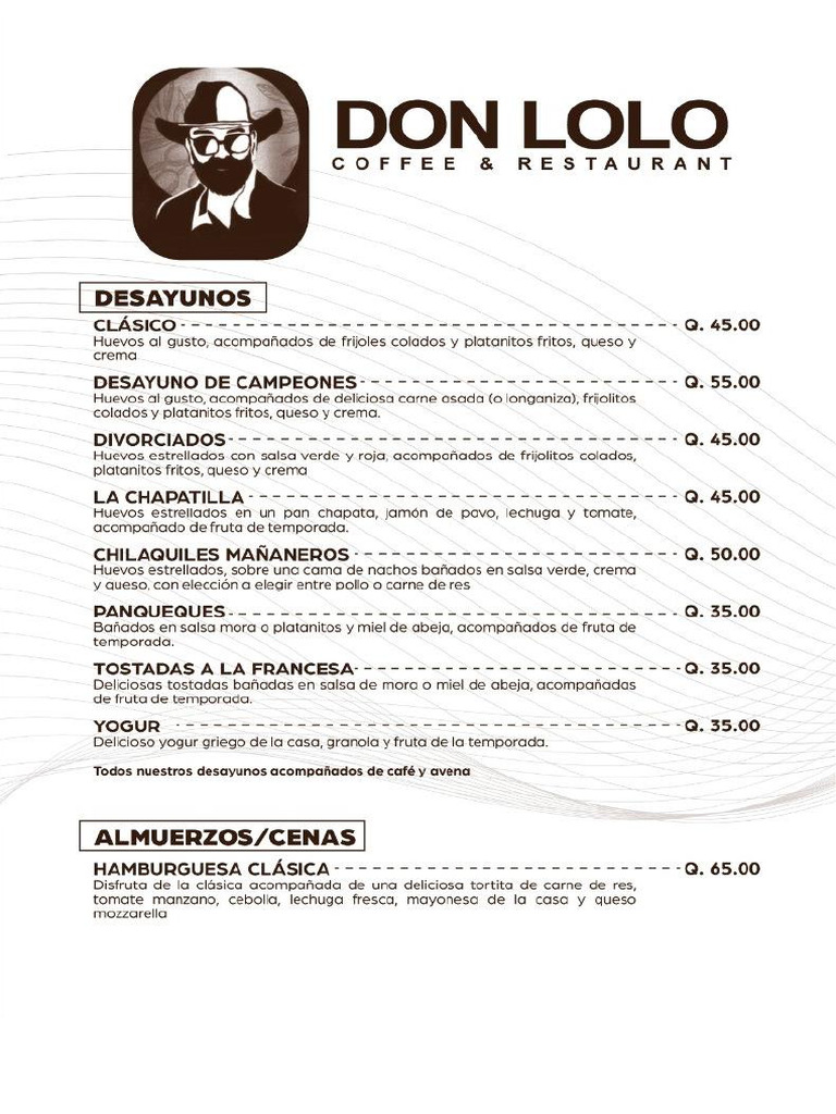 Don Lolo GT Menu Digital | PDF