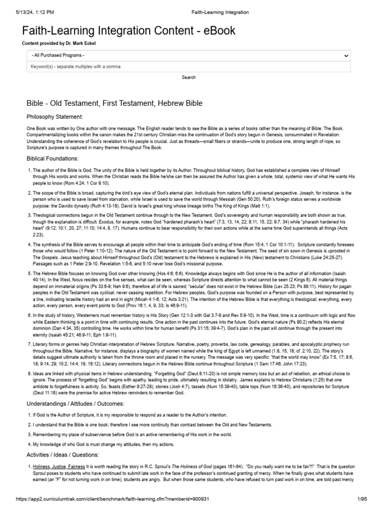 Faith-Learning Integration | PDF | Jesus | Gospel Of Matthew