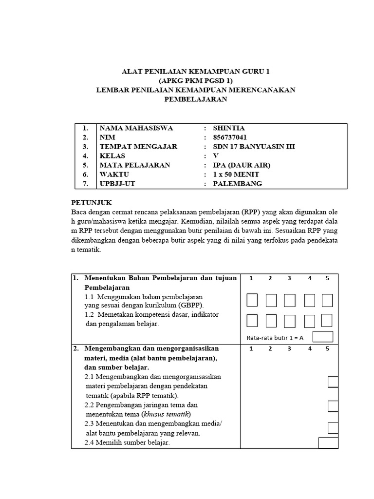 APKG 1dan 2 Ipa Daur Air | PDF