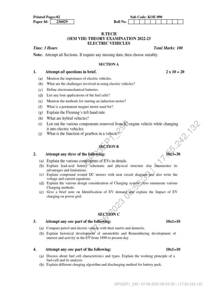 Btech Oe 8 Sem Electric Vehicles Koe 090 2023 | Download Free PDF ... Btech Oe 8 Sem Electric Vehicles Koe 090 2023 | Download Free PDF ...