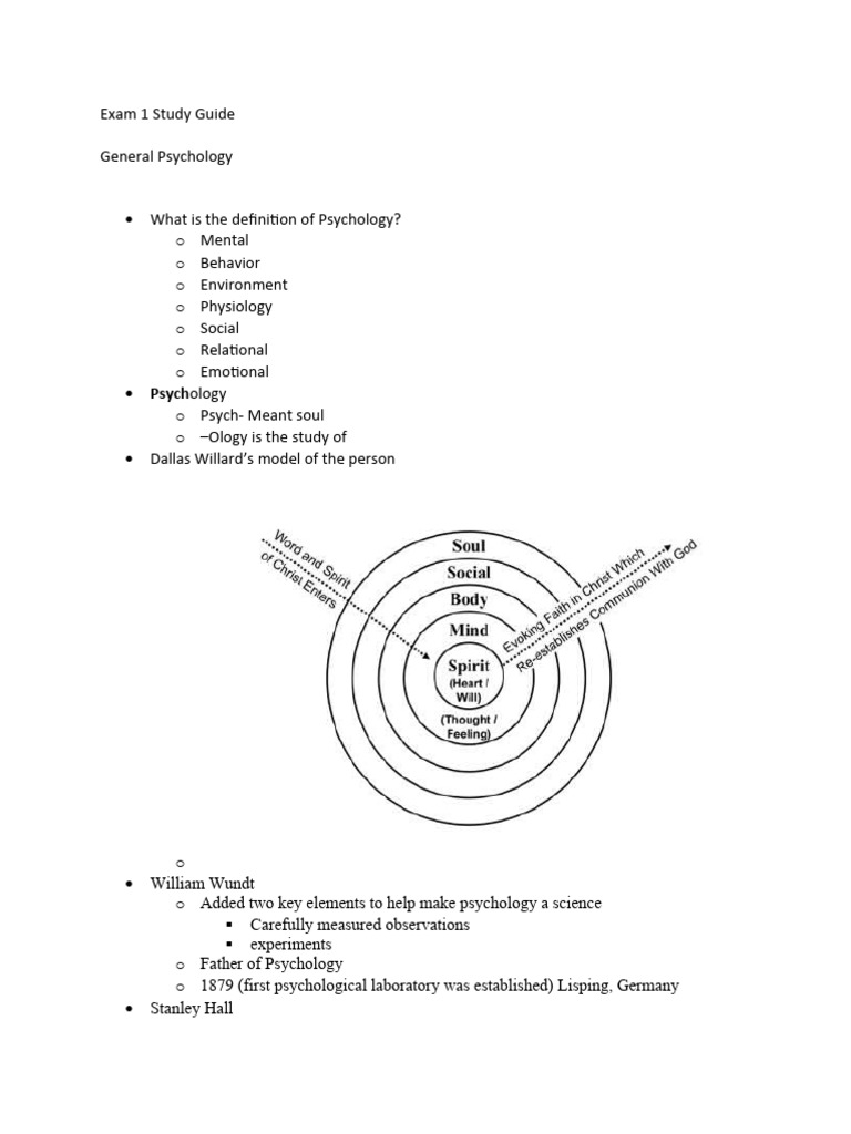 Psychology Exam 1 Study Guide | PDF | Psychology | Neurotransmitter