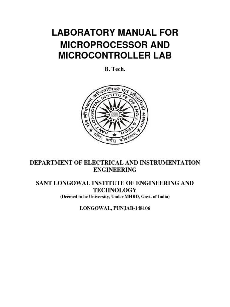 Lab Manual For Microprocessor And Microcontroller Lab Pdf Computer