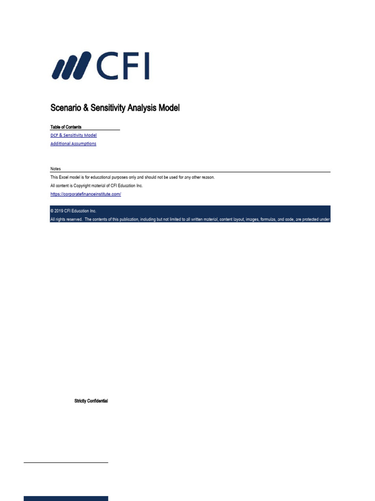 Sensitivity Model - Complete | PDF | Corporations | Financial Services