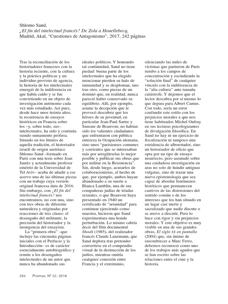 Fin del Intelectual Francés: Sand | PDF | Intelectual | Educación en ...
