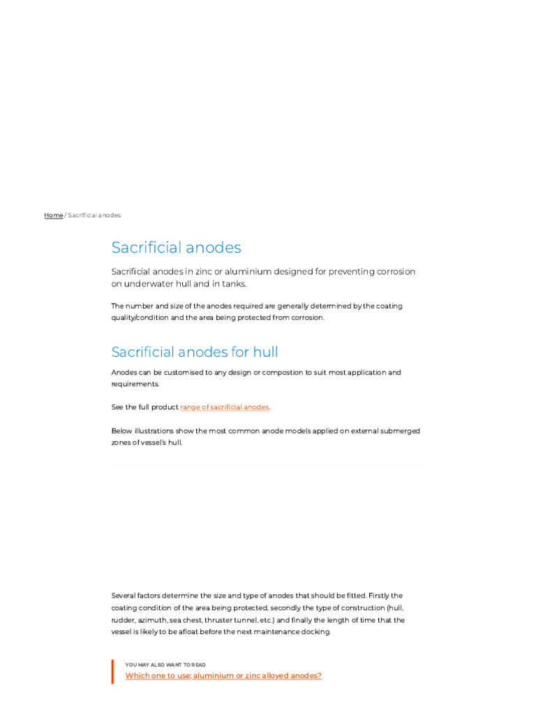 Sacrificial Anodes - Cathwell | PDF | Corrosion | Anode
