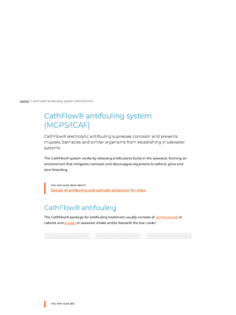 CathFlow® Antifouling System (MGPS - ICAF) - Cathwell | PDF | Anode ...