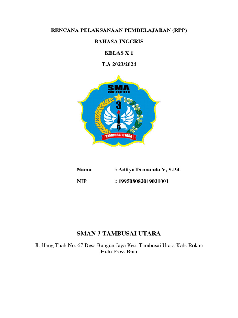 RPP Set Lengkap Beserta Lampiran - Bahasa Inggris Materi Manual & Tips - 2 Pertemuan - X 1 ...