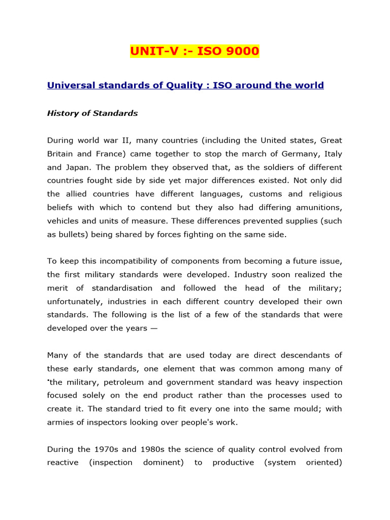 TQM V Unit | PDF | Iso 9000 | Audit
