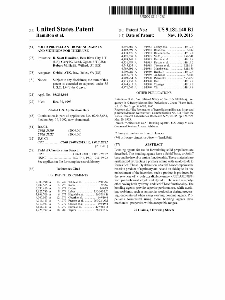 Solid Propellant Bonding Agents | PDF | Rocket Propellant | Amine