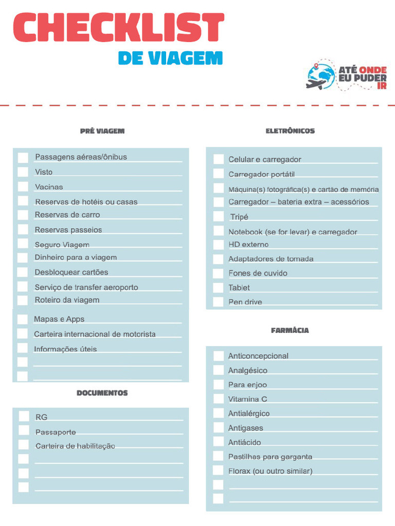 Checklist de Viagem Completo | PDF