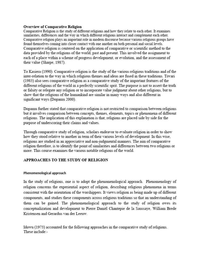 Comparative Religion Overview and Approaches | PDF | Shinto | Moksha