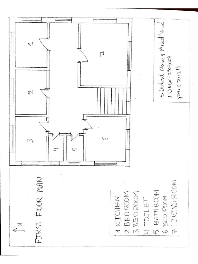 Architecture 3 Room Floor Plan | PDF