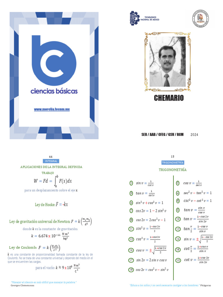 Chemario 2024 para Imprimir | PDF