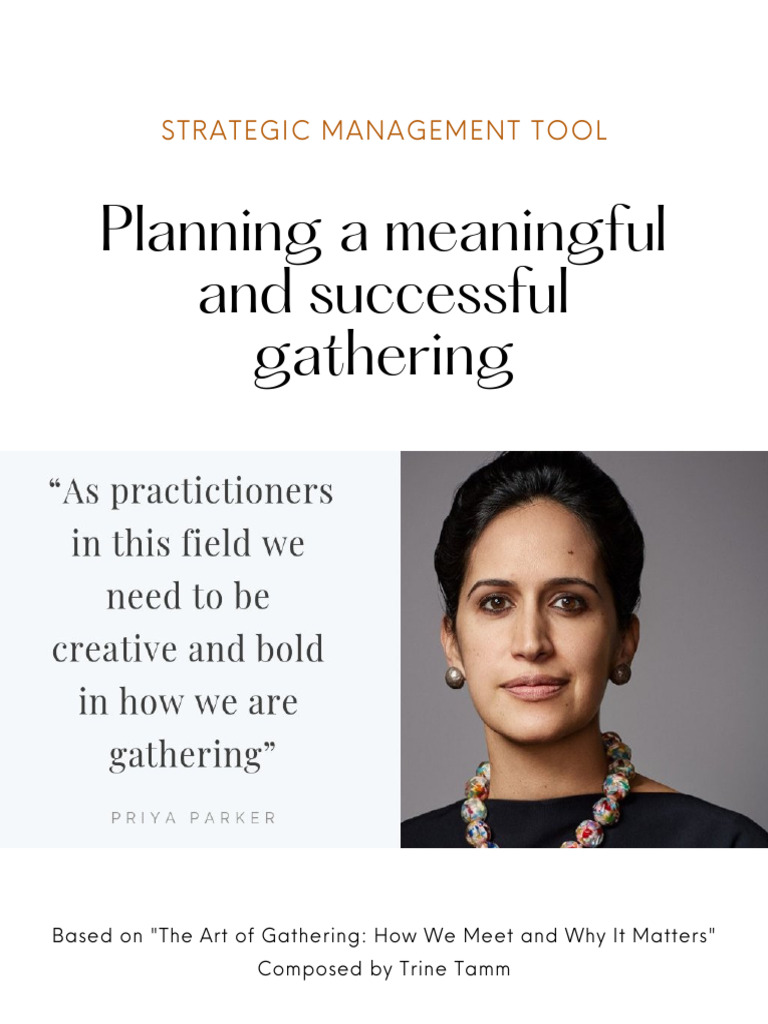 The Art of Gathering - Strategic Management Tool | PDF