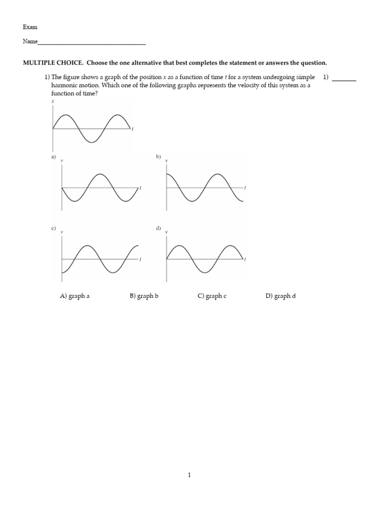SHM Giancoli MC | Download Free PDF | Oscillation | Physical Sciences