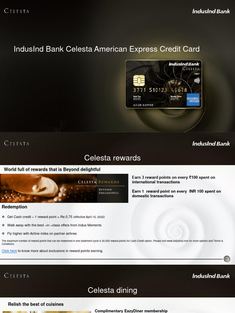 IndusInd Celesta Amex Card Benefits | PDF | Airport Lounge | Loyalty ...