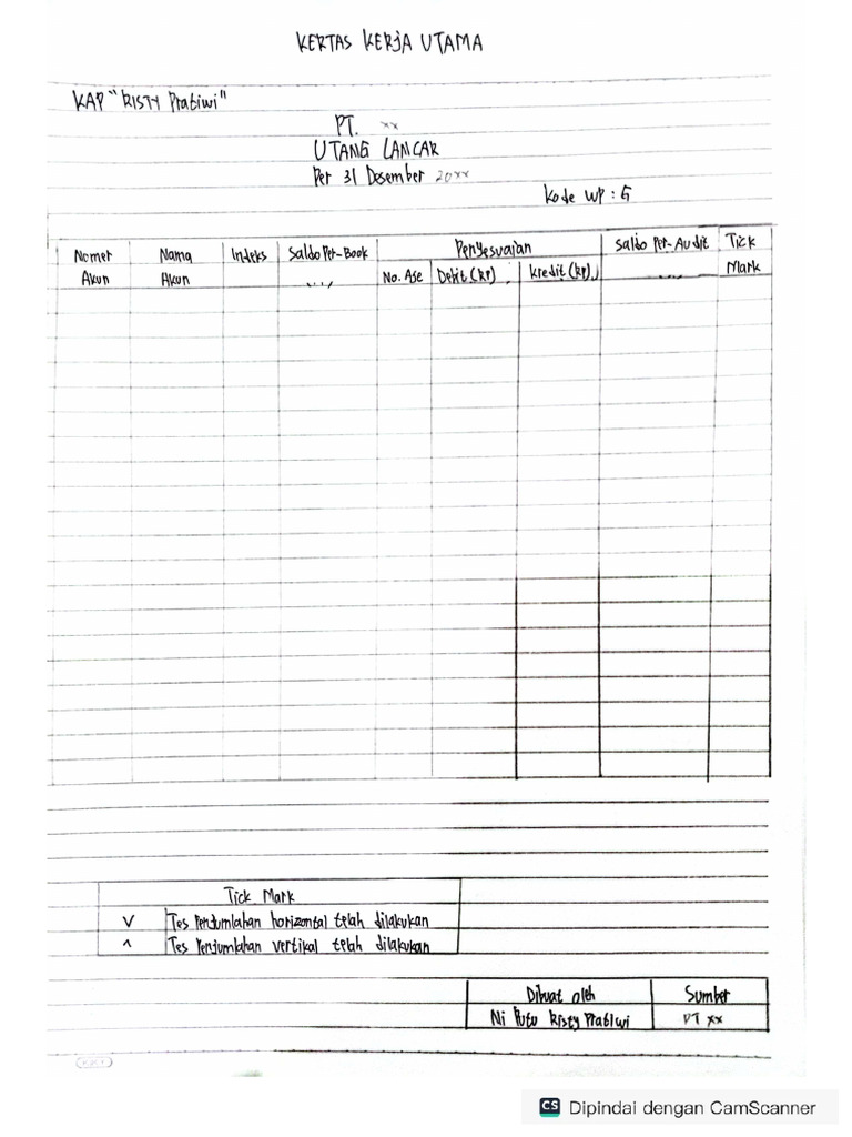 Format Utang Lancar Audit | PDF