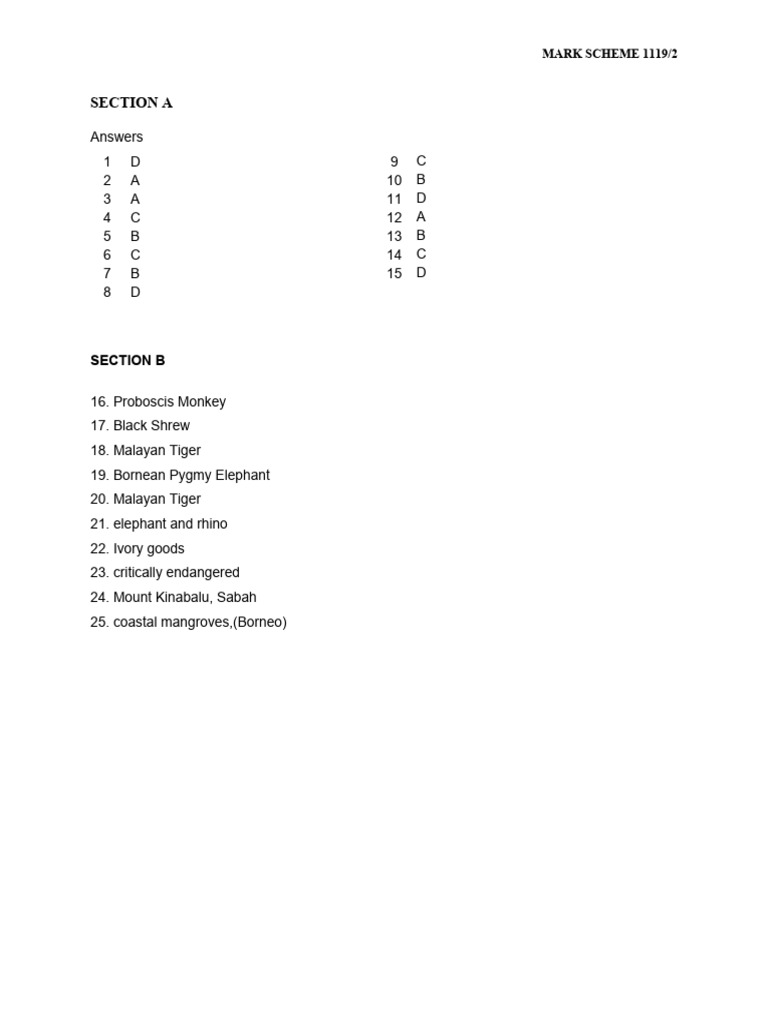 Answer Scheme | PDF | Vocabulary | Evidence