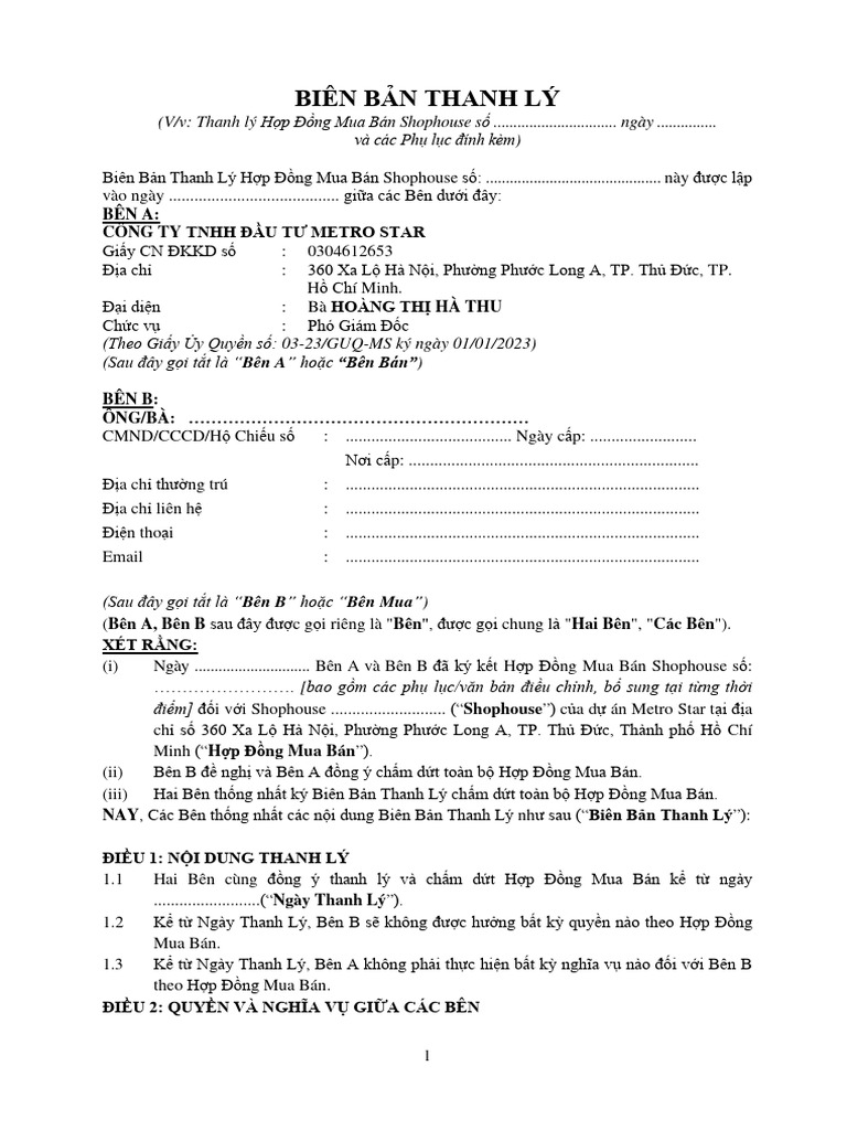 SS-BM-BBTL HDMB (Ưu Tiên 1) - Tiếng Việt-01.01.2023 | PDF
