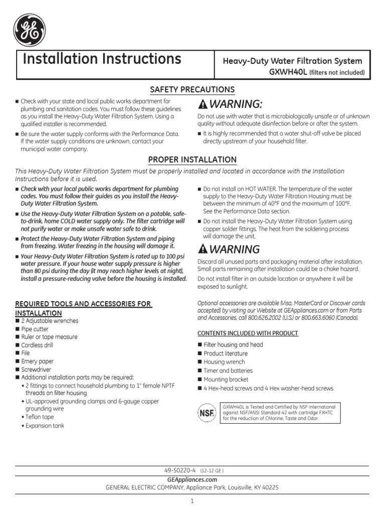 Water Filtration Install Guide | PDF | Water Treatment | Filtration