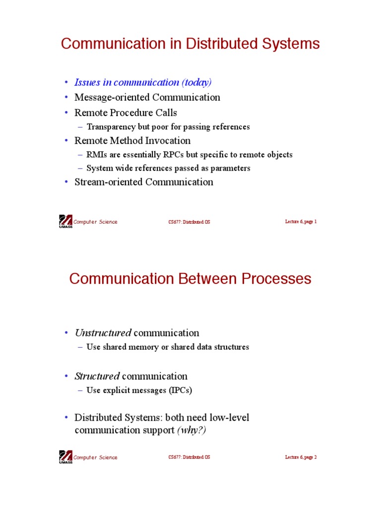 Communication in Distributed Systems | PDF | Client–Server Model ...