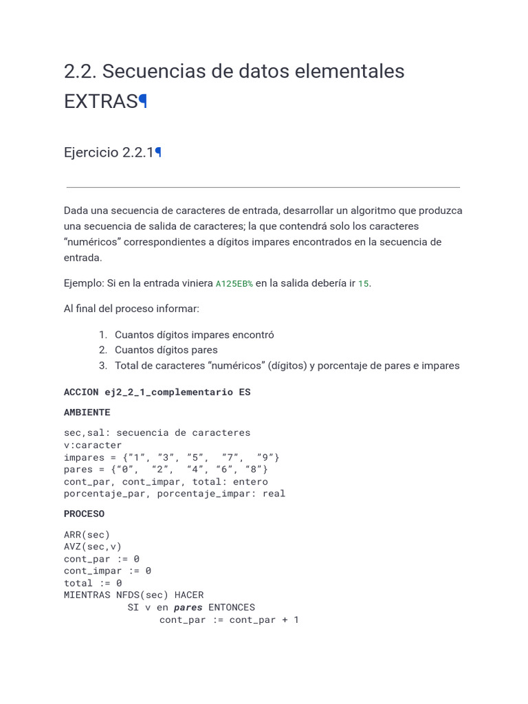 Ejercicio Complementario Secuencia | PDF | Métodos y materiales de enseñanza