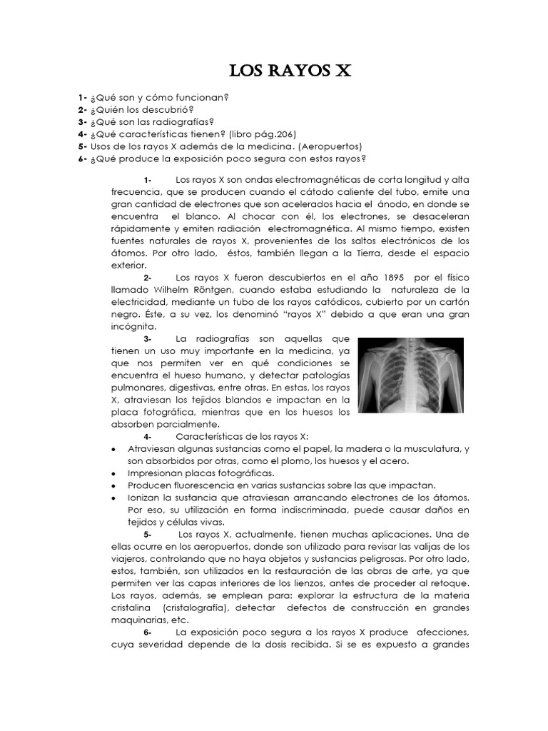 Los Rayos X | PDF | Rayo X | Fenomeno fisico