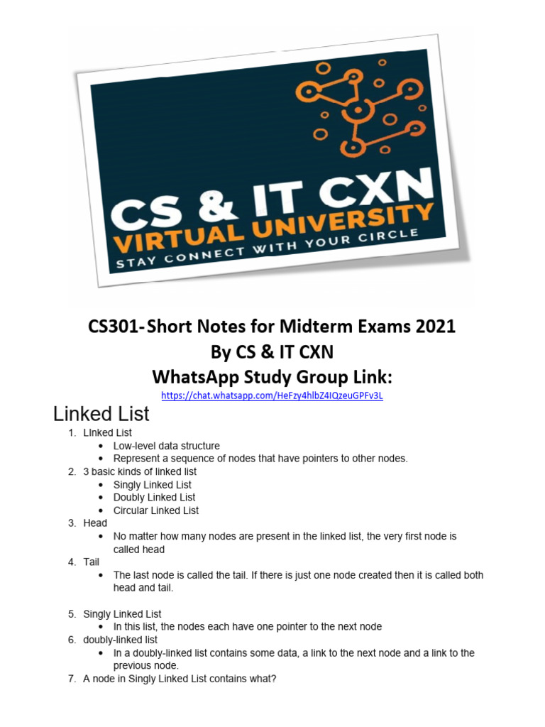 CS301 Short Notes For Midterm Exams 2021 Download | PDF | Queue ... CS301 Short Notes For Midterm Exams 2021 Download | PDF | Queue ...