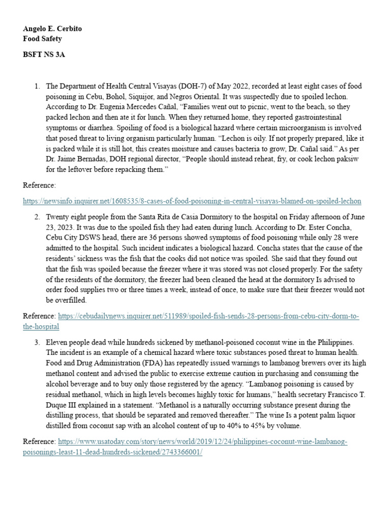 News Article (Assignment) | PDF | Hazards | Foods