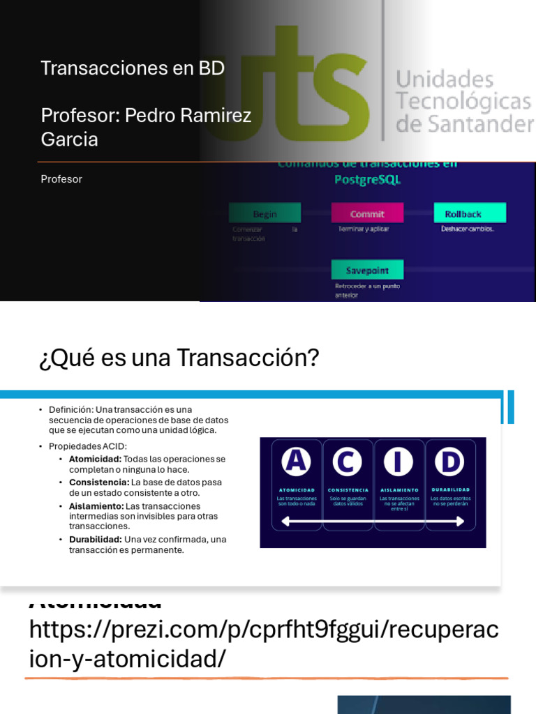 TRANSACCIONES | Descargar gratis PDF | SQL | Modelo de datos
