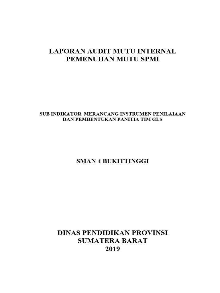 Laporan Spmi Monev Sman4 | PDF