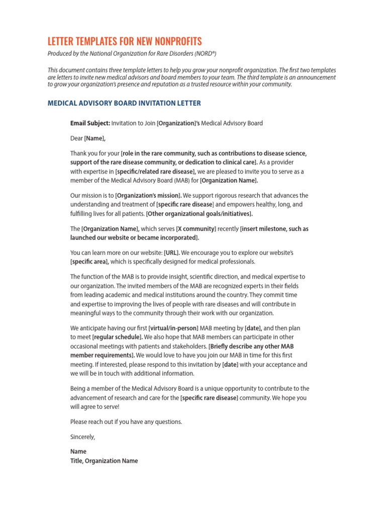 NRD 2251 RareLaunch - Letter Templates For New Nonprofits | PDF ...