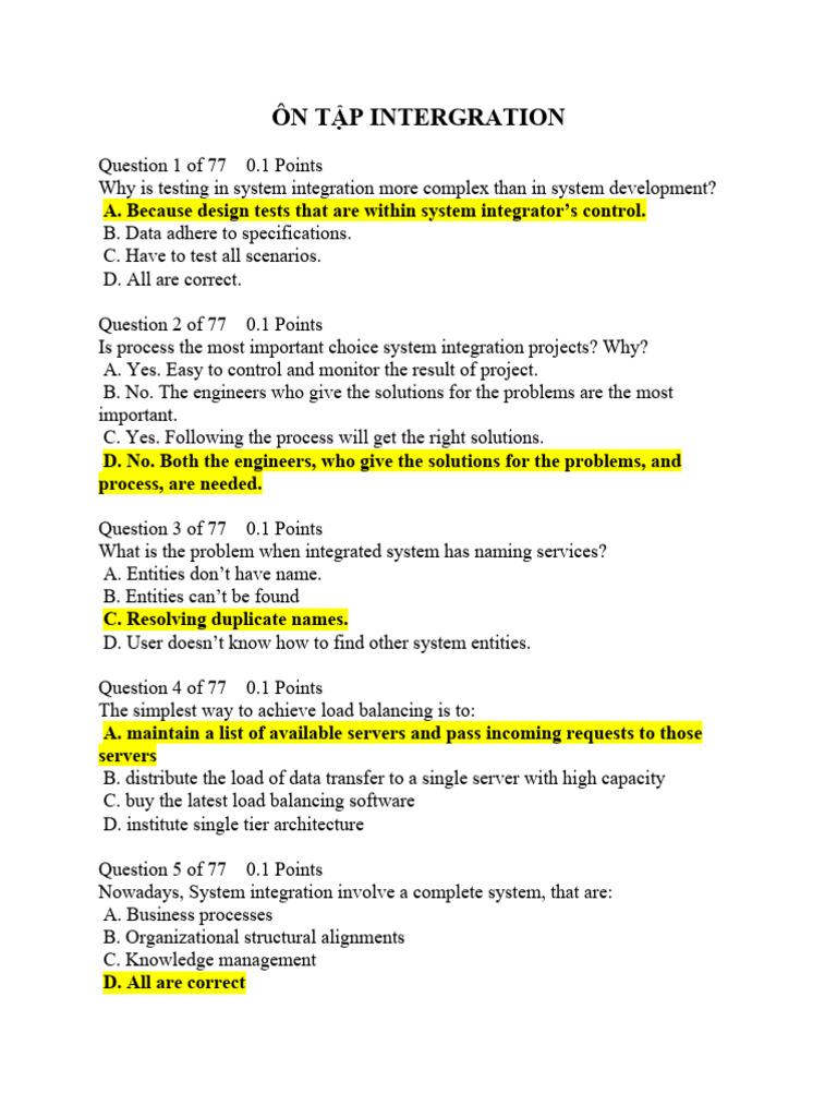 ÔN TẬP INTERGRATION | PDF | Databases | Cryptography